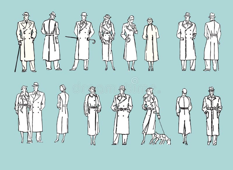 Set of Characters Retro stock vector. Illustration of adult - 36806581