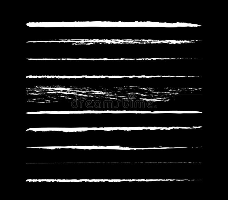 Set of Charcoal Lines on a Black Background Stock Vector - Illustration ...