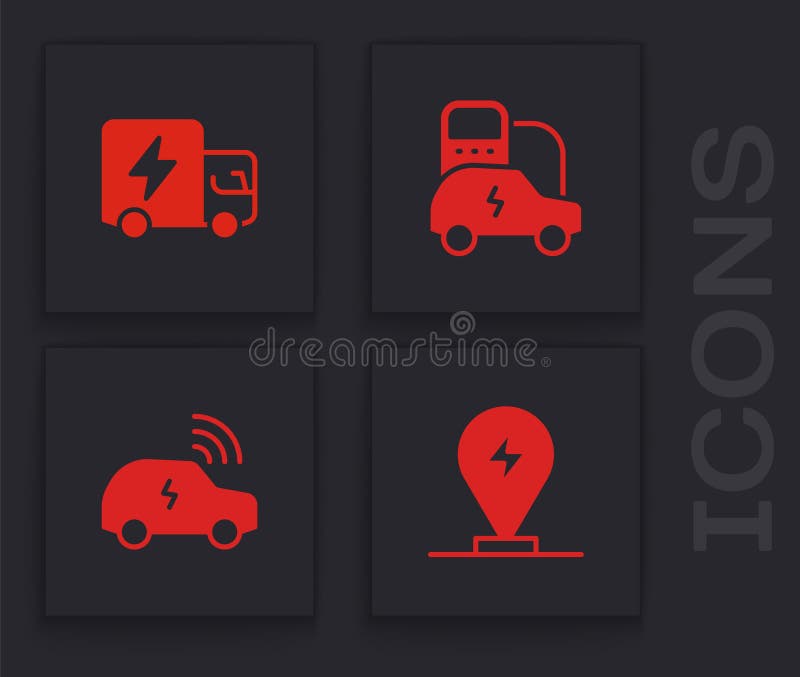 Set Charging Parking Electric Car, Electric Truck, and Smart System ...