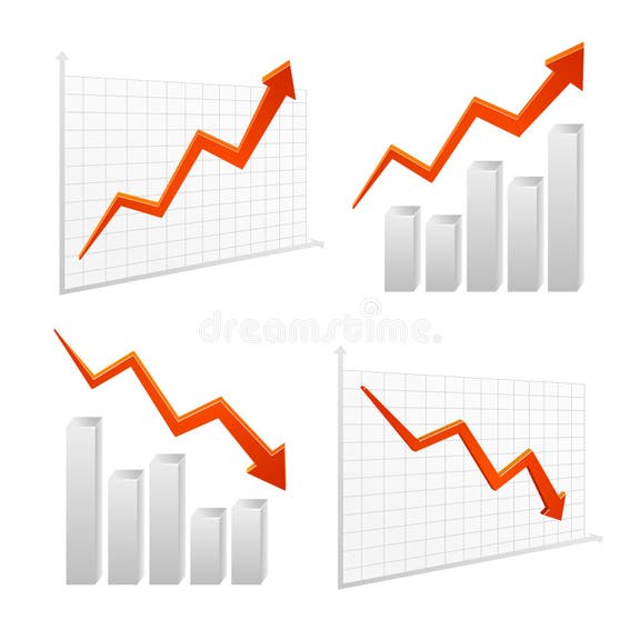 Set Chart Graph Positive, Negative Infographic Stock Vector ...