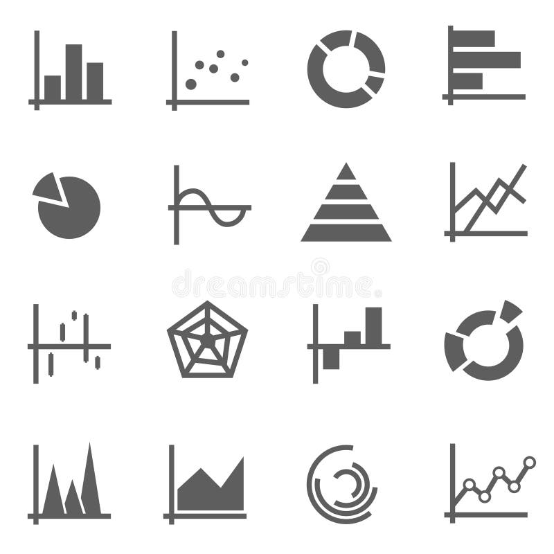 Set of chart icons stock vector. Illustration of black - 52243221