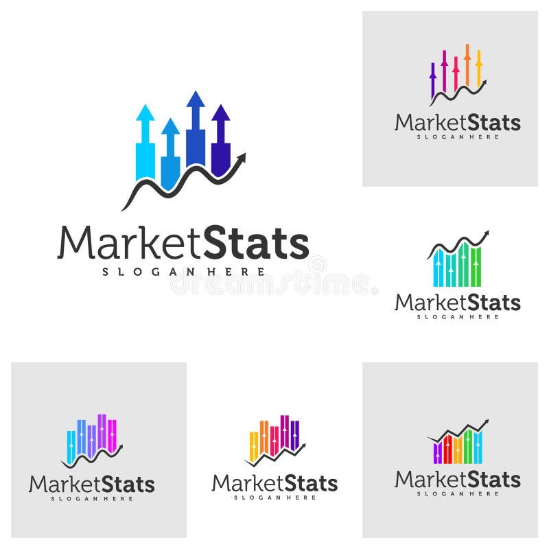 Set of Chart Stats Logo Template. Market Success Vector Design Stock ...
