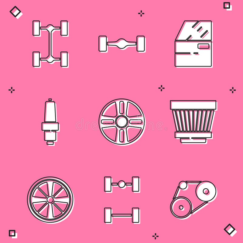 Set Chassis Car, Car Door, Spark Plug, Alloy Wheel, Air Filter, and ...