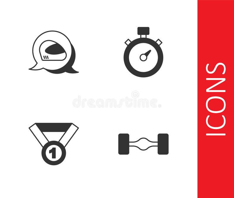 Set Chassis Car, Racing Helmet, Medal and Stopwatch Icon. Vector Stock ... Set Chassis Car, Racing Helmet, Medal and Stopwatch Icon. Vector Stock ...