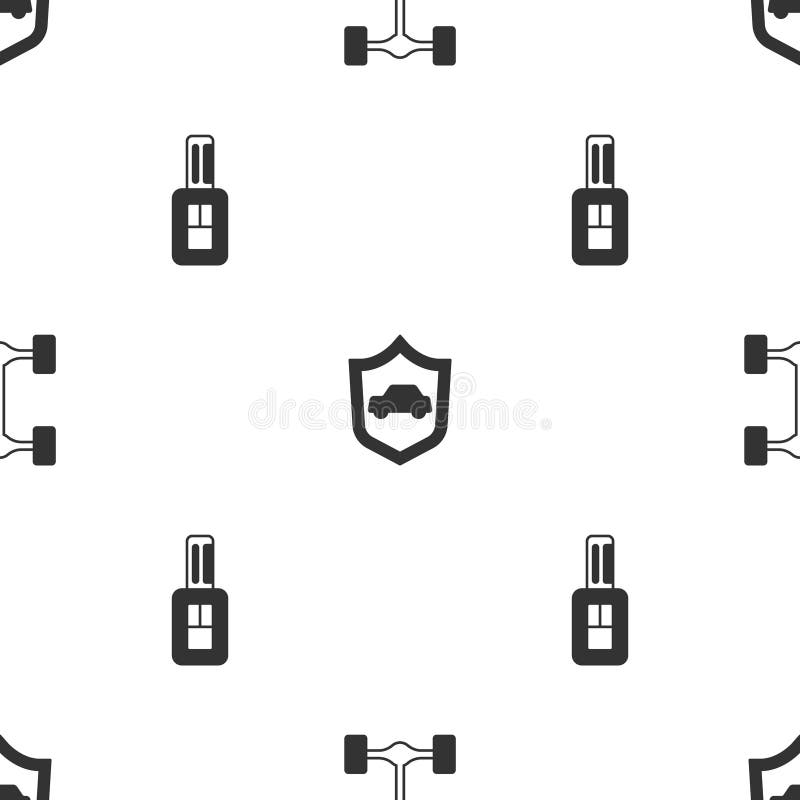 Set Chassis Car, Car with Shield and Key Remote on Seamless Pattern ... Set Chassis Car, Car with Shield and Key Remote on Seamless Pattern ...