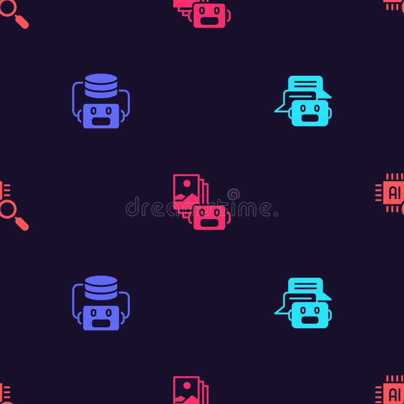 Set Chat Bot, Artificial Intelligence Robot, and Processor CPU on ... Set Chat Bot, Artificial Intelligence Robot, and Processor CPU on ...