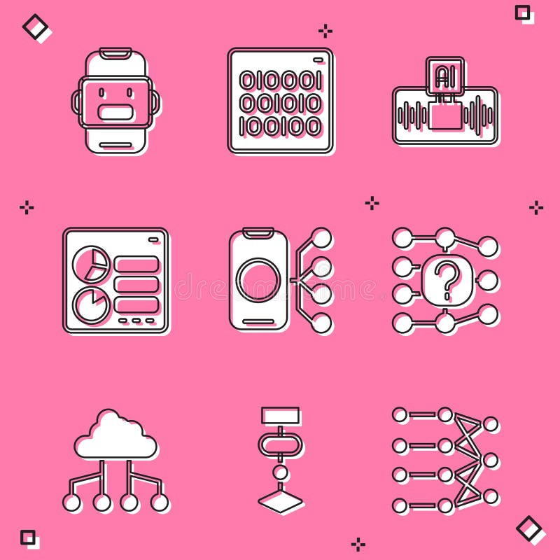 Set Chat Bot Binary Code Artificial Intelligence Ai Computer Api 9846