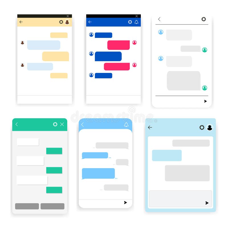Set of Chat Bot Dialoges Windows for Website and Mobile App. Collection ...