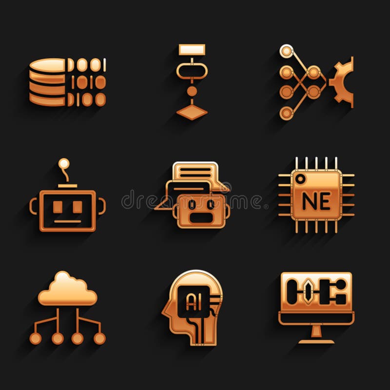 Set Chat Bot, Humanoid Robot, Algorithm, Processor CPU, Network Cloud ... Set Chat Bot, Humanoid Robot, Algorithm, Processor CPU, Network Cloud ...