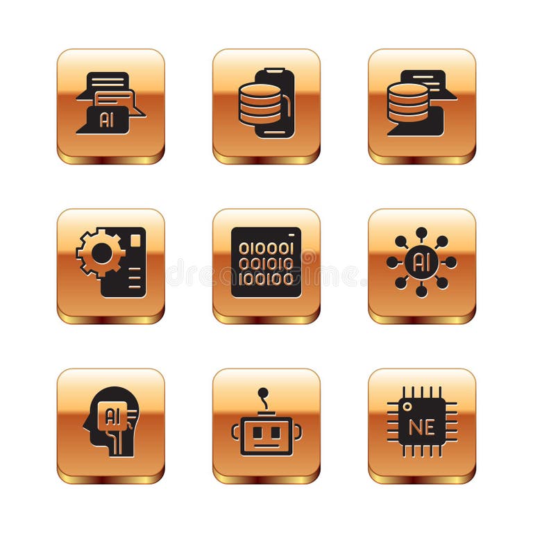 Set Chat Bot, Humanoid Robot, Artificial Intelligence, Binary Code, Neural Network, Server, Data ...