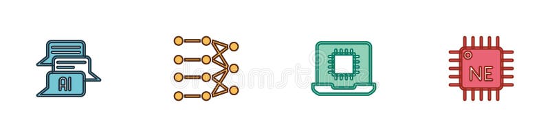Set Chat Bot, Neural Network, Processor CPU and Icon. Vector Stock ... Set Chat Bot, Neural Network, Processor CPU and Icon. Vector Stock ...
