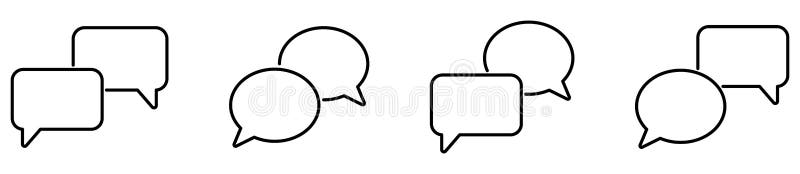 Set of Chat Bubble Line Icons Stock Vector - Illustration of outline ...