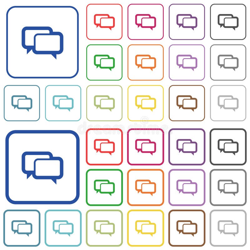 Chat Bubbles Icons In Rounded Color Menu Buttons Stock Vector