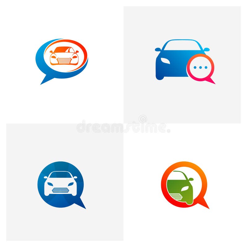 Set of Chat Car Logo Vector Template, Creative Car Logo Design Concepts ...