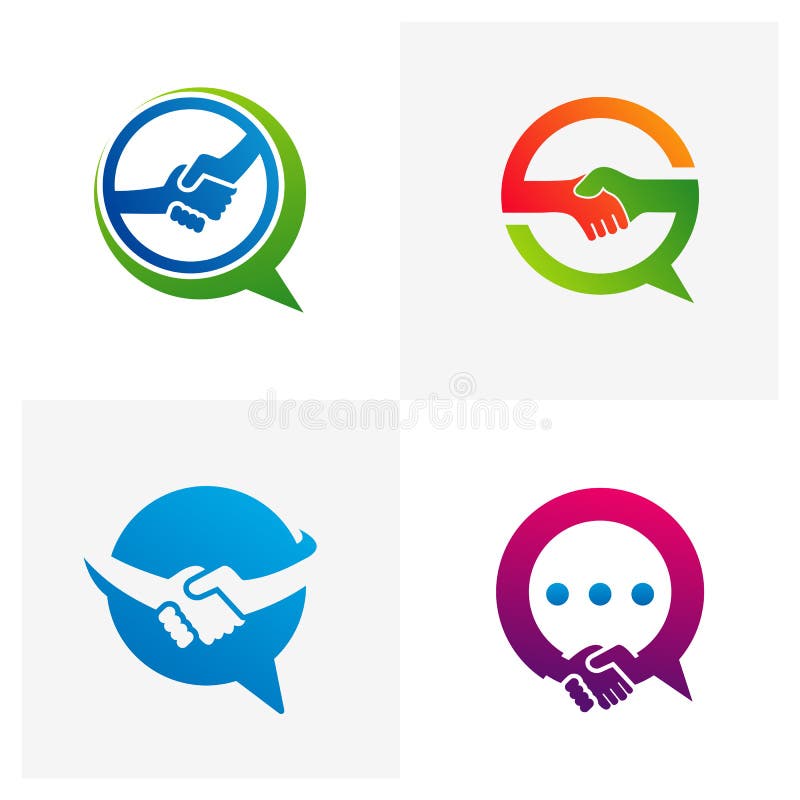 Set of Chat Deal Logo Vector Template, Creative Deal Logo Design ...