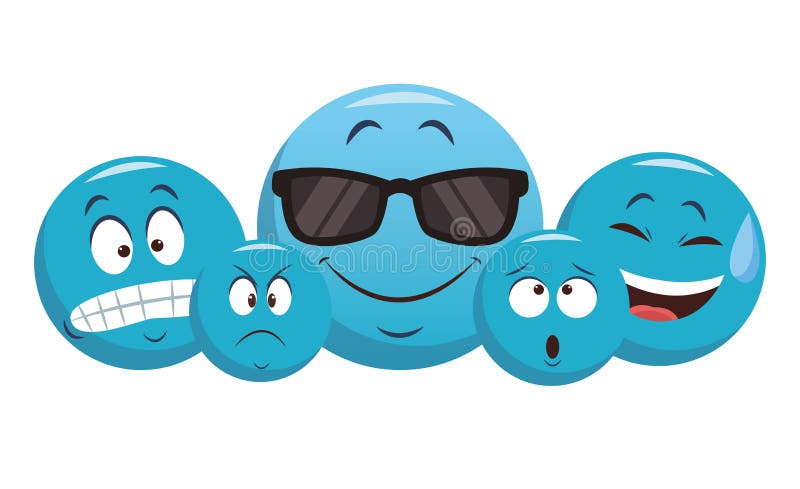 Set of chat emoticons stock vector. Illustration of emotional - 126134921