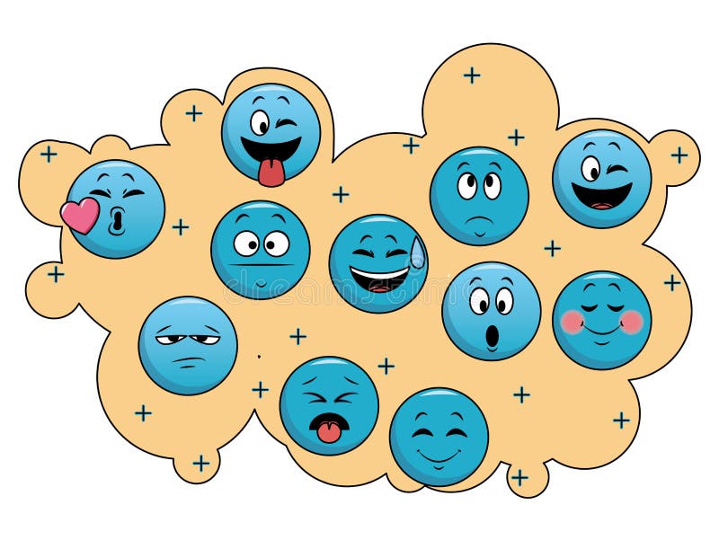 Set of chat emoticons stock vector. Illustration of smiley - 126270593