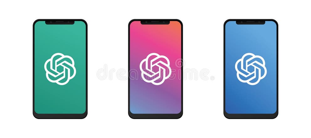 Set ChatGPT Logo on the OpenAI Website on a Smartphone. Flat Design ...