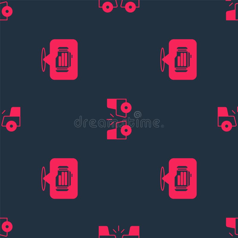 Set Check Engine and Car Accident on Seamless Pattern. Vector Stock ...