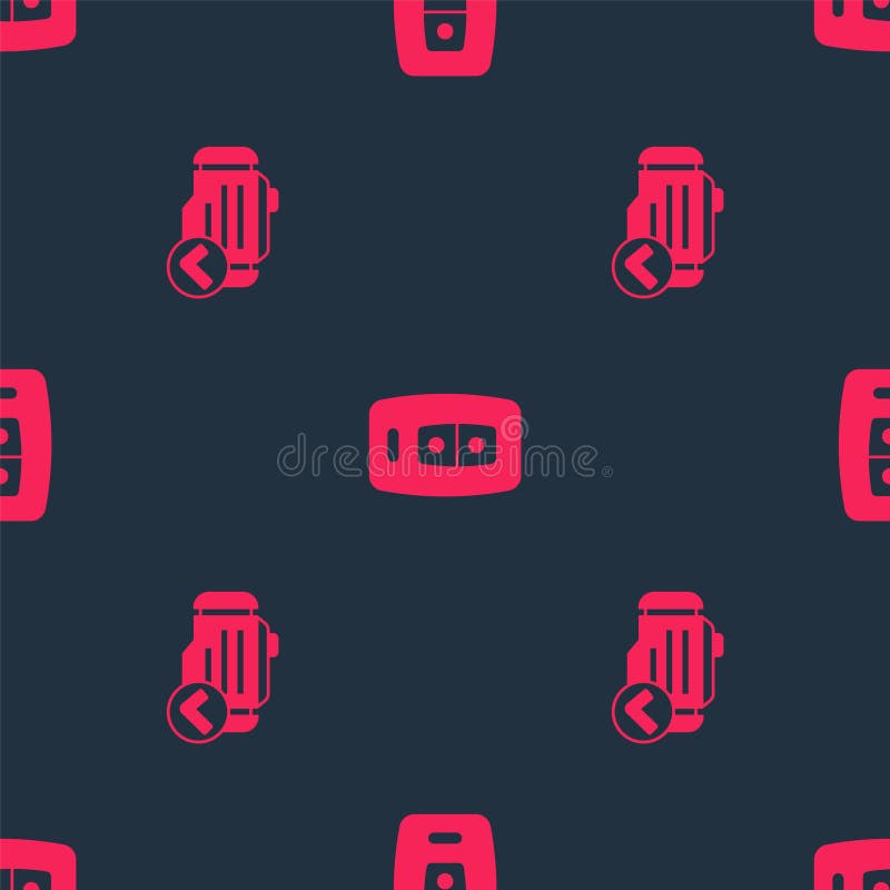 Set Check Engine and Car Key with Remote on Seamless Pattern. Vector ...