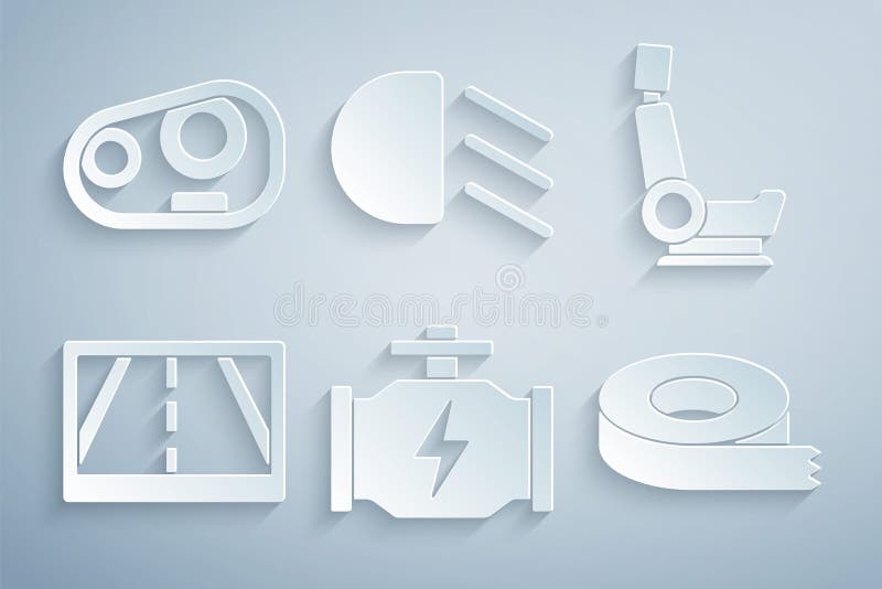 Set Check Engine, Car Seat, Gps Device with Map, Scotch Tape, High Beam ...