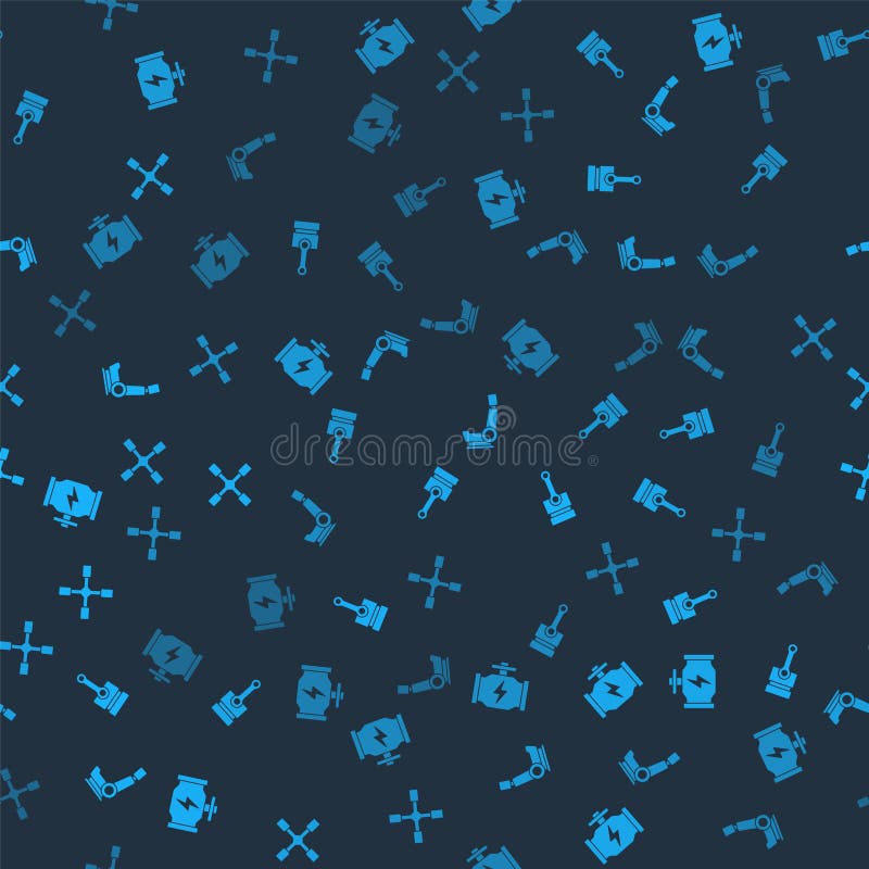 Set Check Engine, Engine Piston, Car Seat and Wheel Wrench on Seamless ...