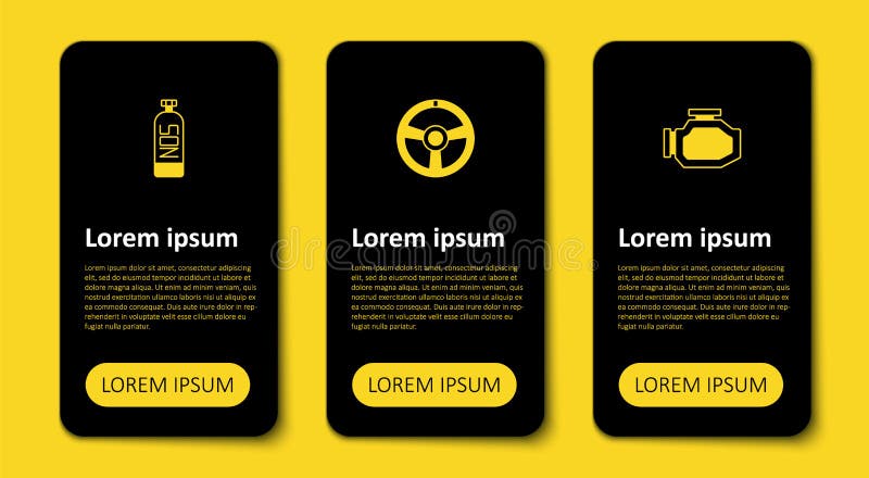 Set Check Engine, Racing Steering Wheel and Nitrous Oxide. Business ...