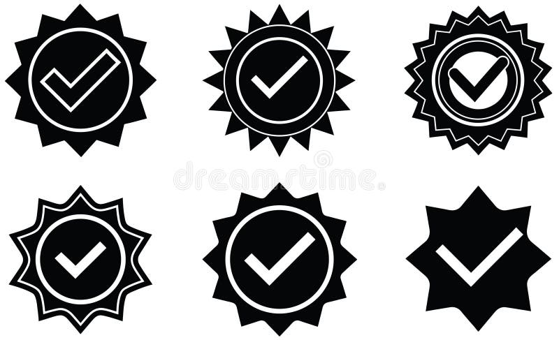 Set of Check Mark Award Icons Stock Vector - Illustration of ...