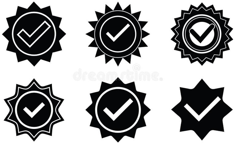 Set of Check Mark Award Icons Stock Vector - Illustration of ...