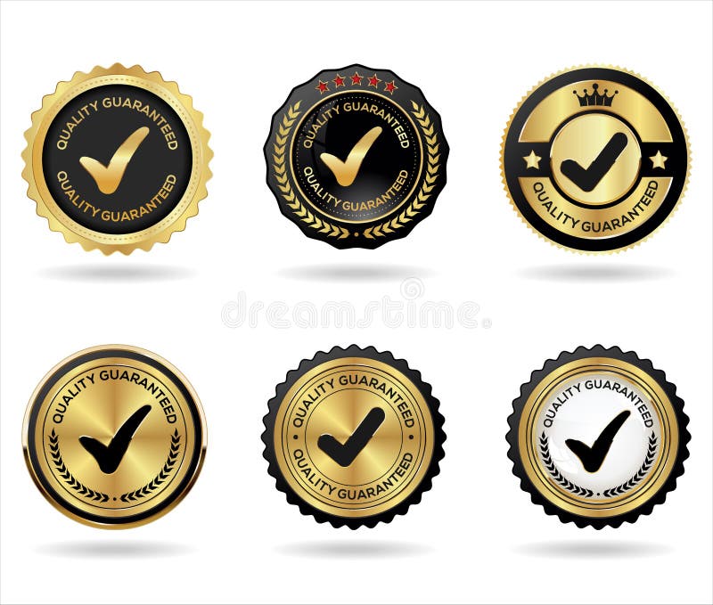 Set of Check Mark Badge Icons Vector Illustration Stock Vector ...