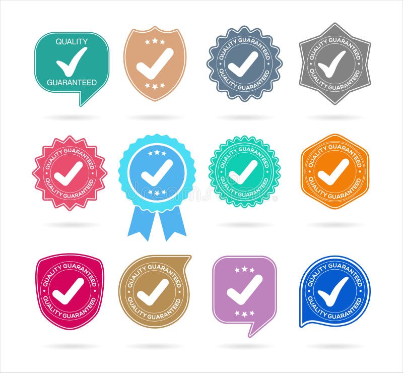 Set of Check Mark Badge Icons Vector Illustration Stock Vector ...