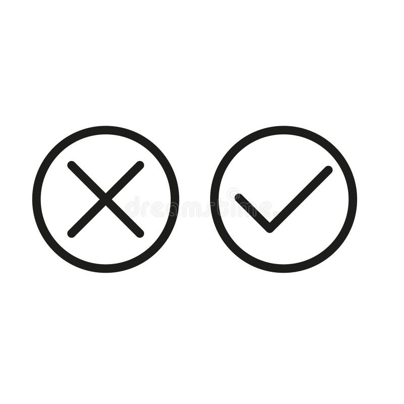 Set Check Mark and Cross Icons. True or False. Validation Button Icons ...