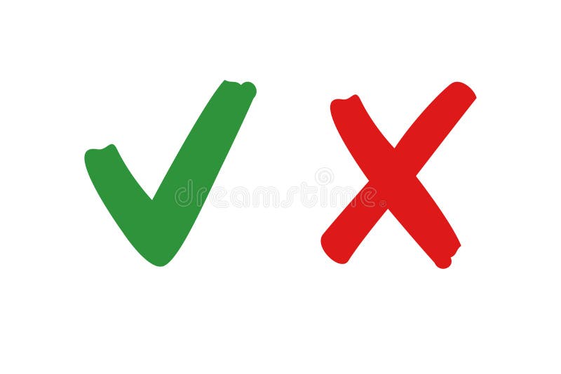 Set Check Mark and Cross. Vector Illustartion Stock Vector ...