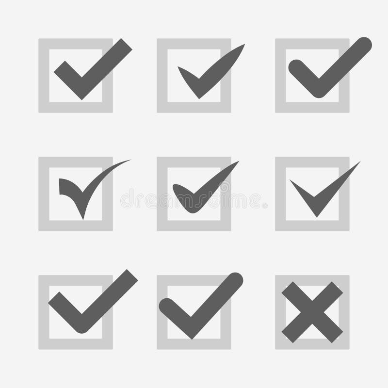 Set of Check Mark Ok Confirm Accept Voice Symbol Stock Vector ...