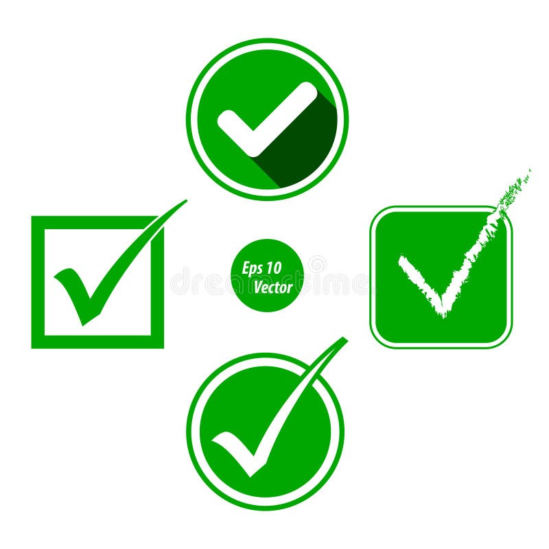 Set of Check Mark or Wrong and Right Sign Option Concept. Stock ...