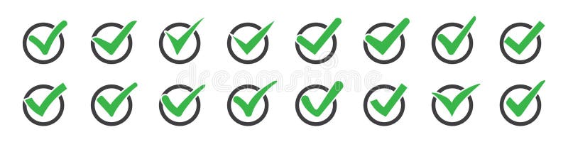 Set of Check Marks or Ticks Icons Stock Vector - Illustration of ...