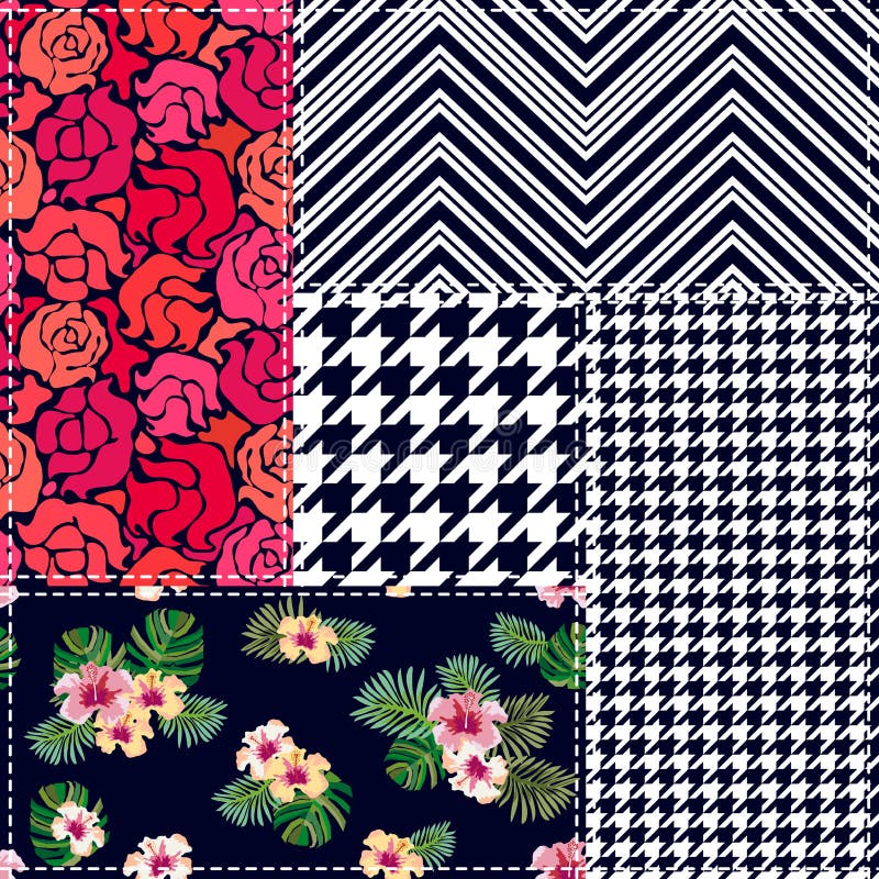 Retro patchwork design. stock vector. Illustration of home - 101948728