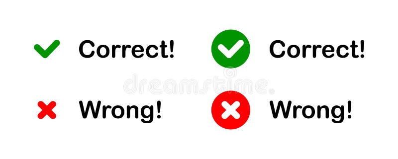 Set Checkmark Icons Set. Correct and Wrong Concept. Tick and Cross Sign ...