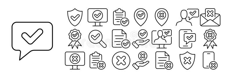 Set of Checkmark Icons. Illustrations Depicting Various Styles of ...