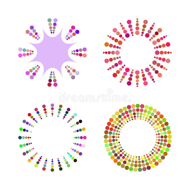 Set of Cheerful Colored Radial Framework for the Text of the Circles ...