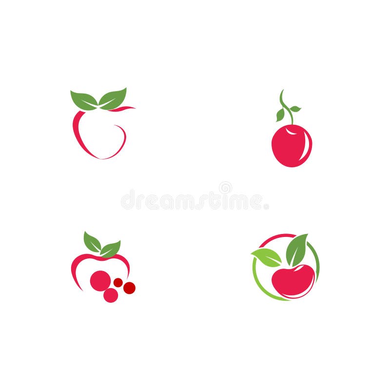 Set Cheery Logo Template Vector Stock Vector - Illustration of shiny ...