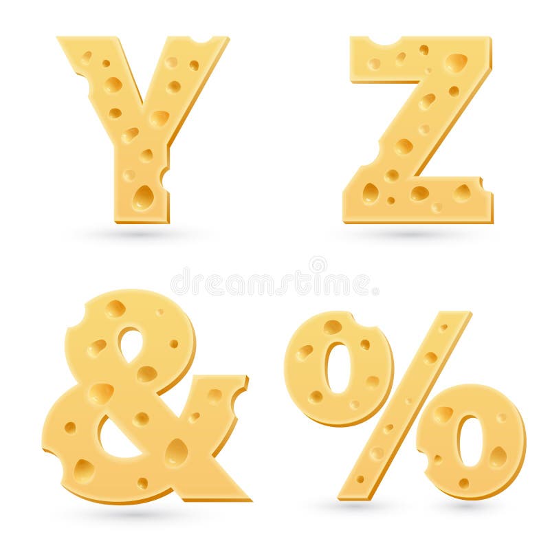 Set of cheese letters. stock illustration. Illustration of natural ...