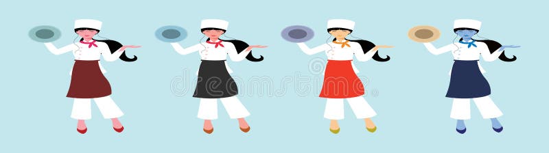 Set of Chef Cartoon Graphic Design Template with Various Models. Vector ...