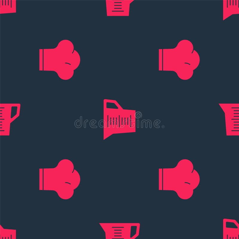 Set Chef Hat and Measuring Cup on Seamless Pattern. Vector Stock Vector ...