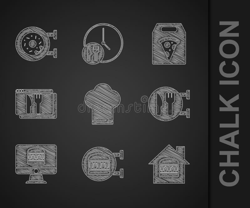 Set Chef Hat, Online Ordering Burger Delivery, and, Cafe Restaurant ...