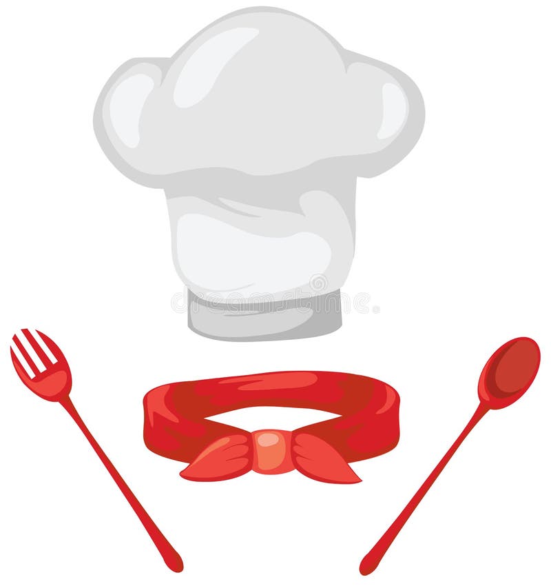 Set of Chef Hat , Red Scarf , Spoon and Fork Stock Vector ...