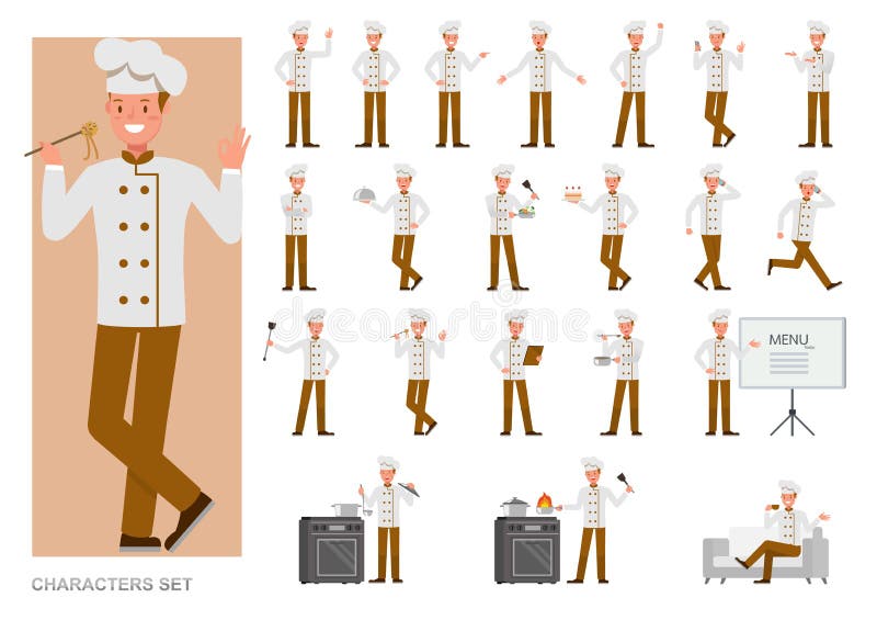 Chef walking with dish stock illustration. Illustration of meat - 24396313