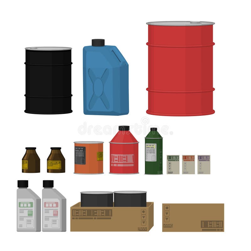 Set of Chemical Container on White Background Stock Vector ...