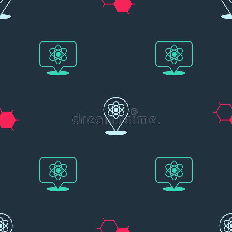 Set Chemical Formula, Atom and on Seamless Pattern. Vector Stock ...