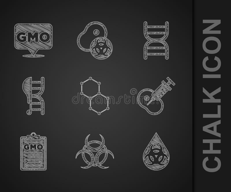 Set Chemical Formula, Biohazard Symbol, GMO, Genetically Modified Meat ...